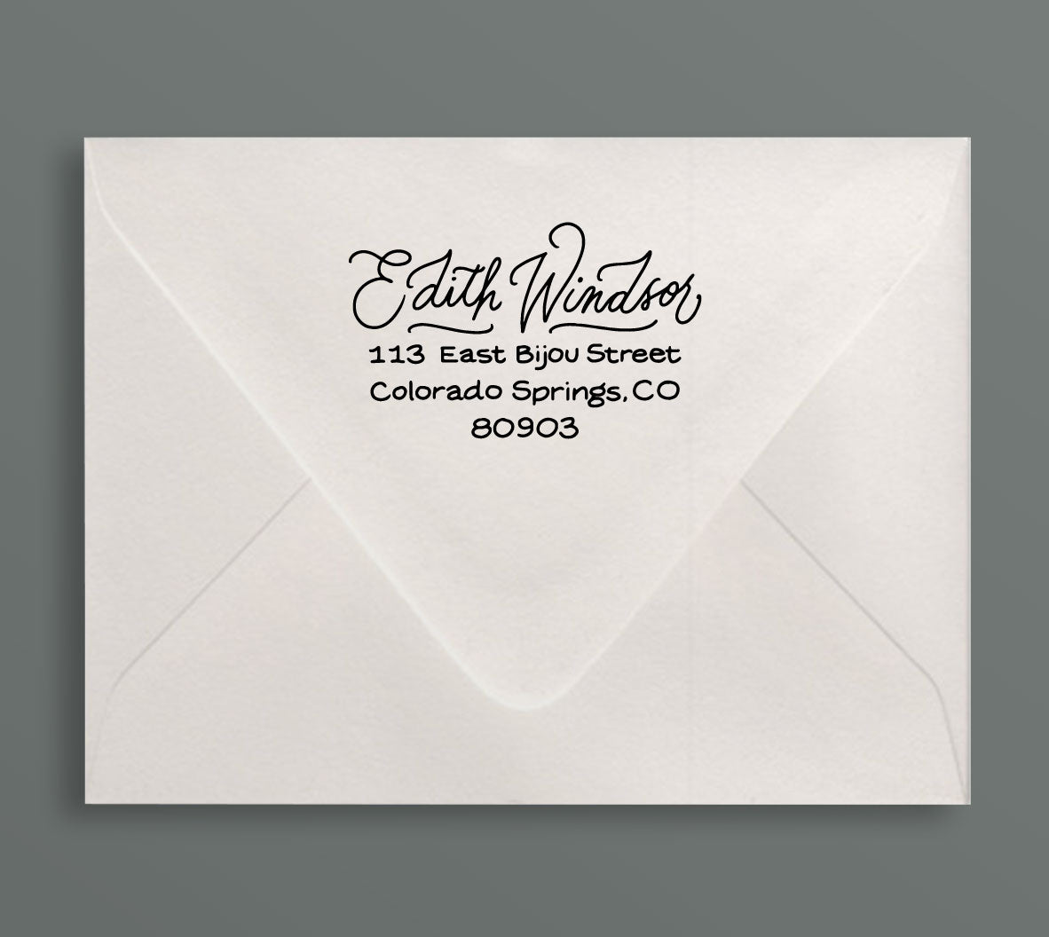 Custom Hand-Lettered Return Address Rubber Stamps - Ladyfingers Letterpress