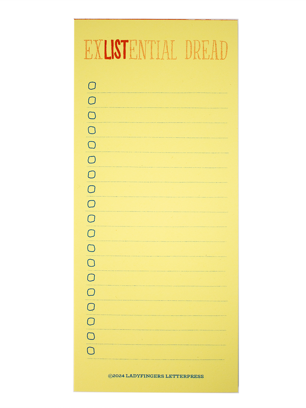 ExLISTential Dread Notepad - Ladyfingers Letterpress