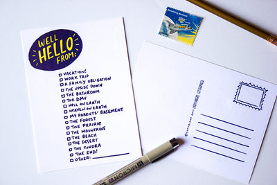 Well Hello From Postcard - Ladyfingers Letterpress