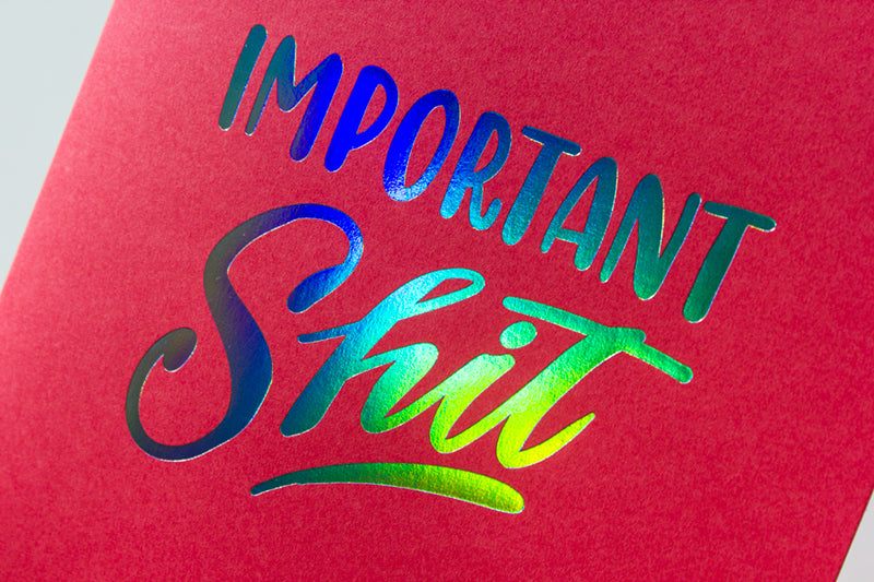 Mini Pocket Folder: "Important Shit" - Ladyfingers Letterpress
