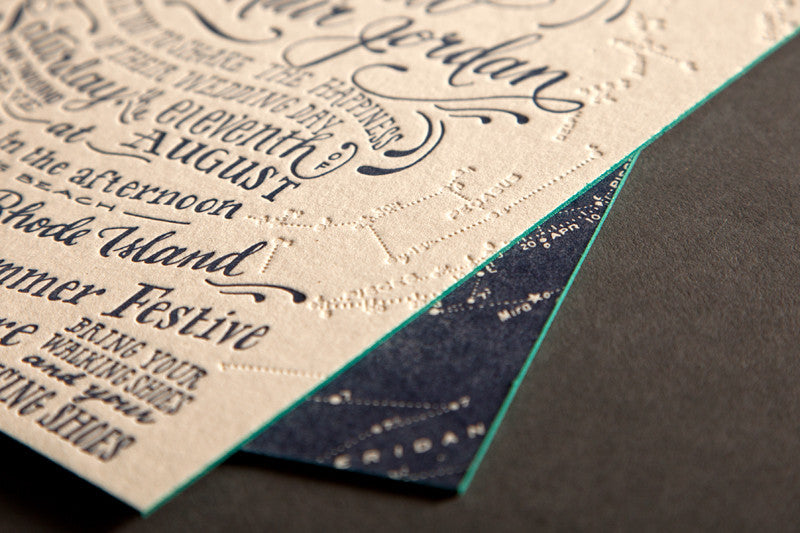 Celestial Star Chart Invitation - Ladyfingers Letterpress