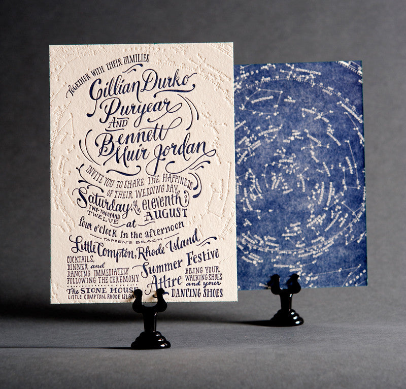 Celestial Star Chart Invitation - Ladyfingers Letterpress