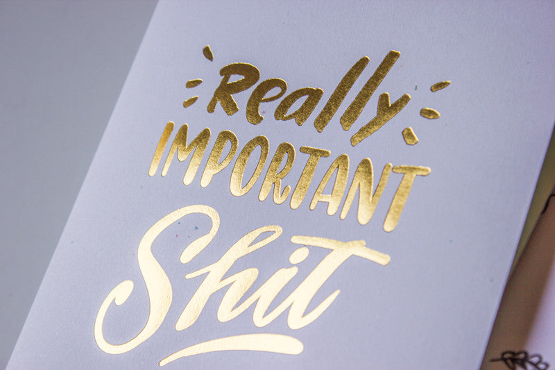 Mini Pocket Folder: "Really Important Shit" - Ladyfingers Letterpress